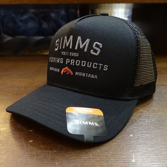 Simms | Accessories | Simms Fishing Double Haul Trucker Hat Black New ...